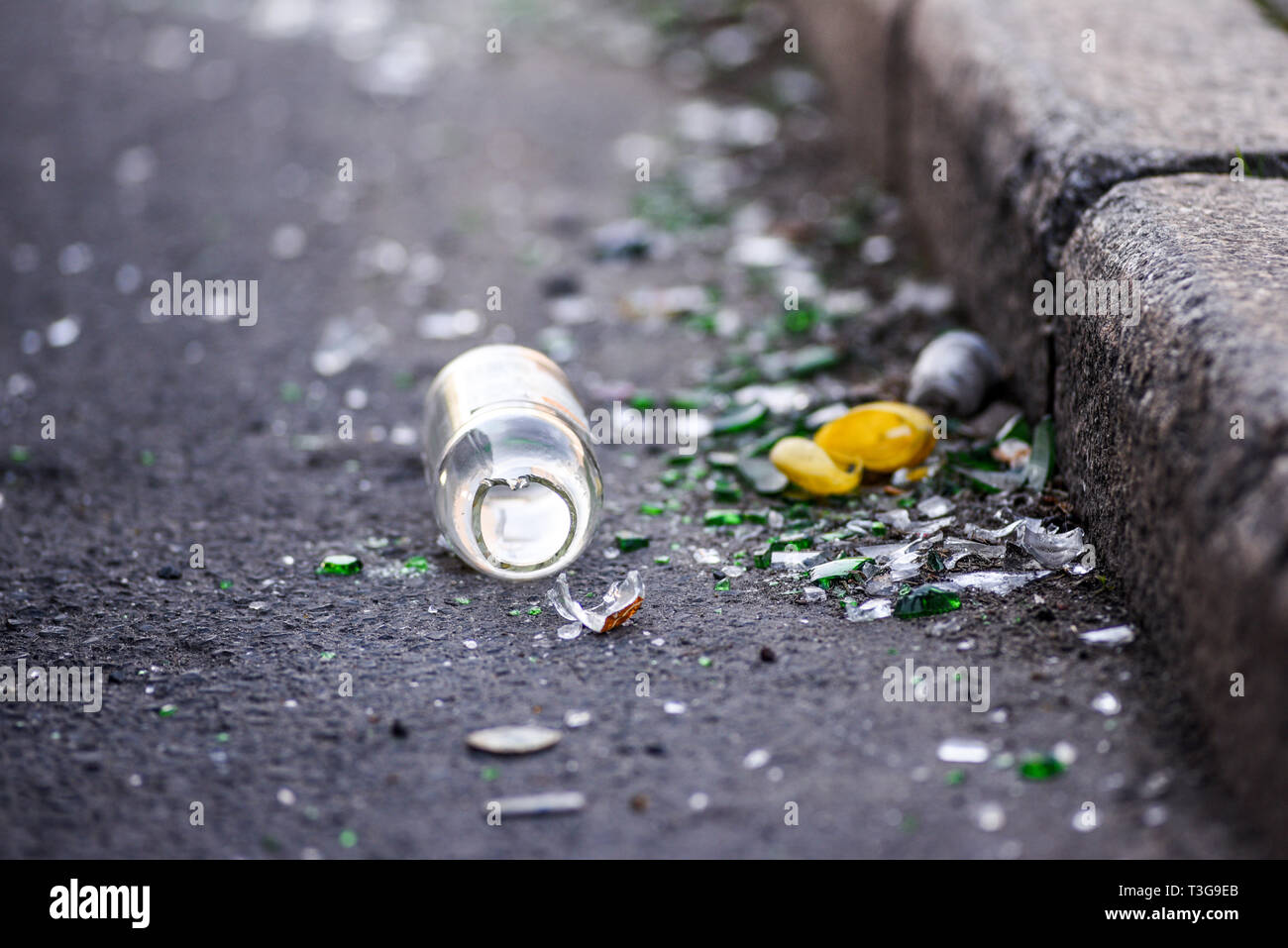 Alcohol bottle smashed hi-res stock photography and images - Alamy