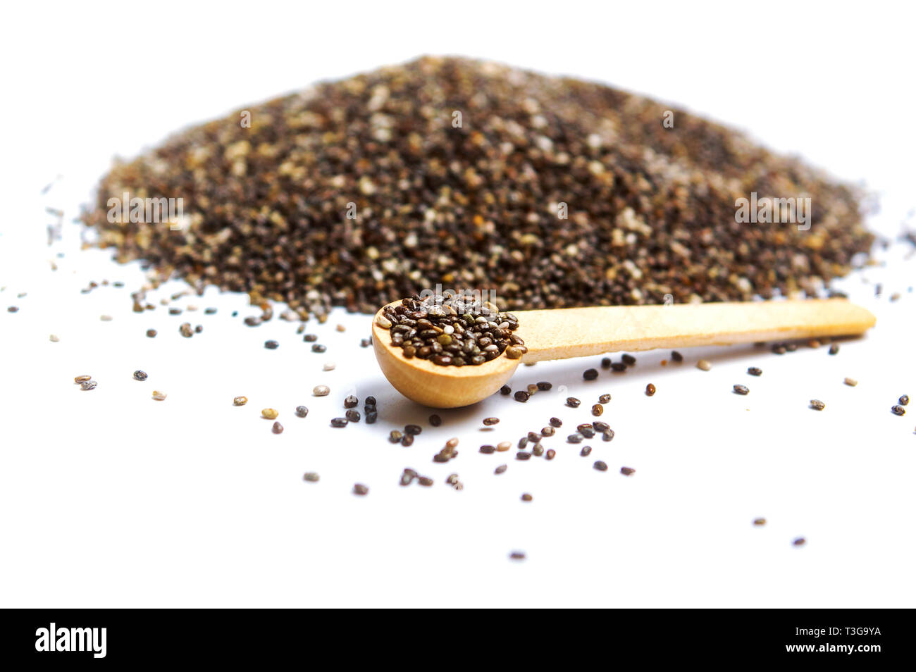 Chia seed grains isolated on white background Stock Photo - Alamy