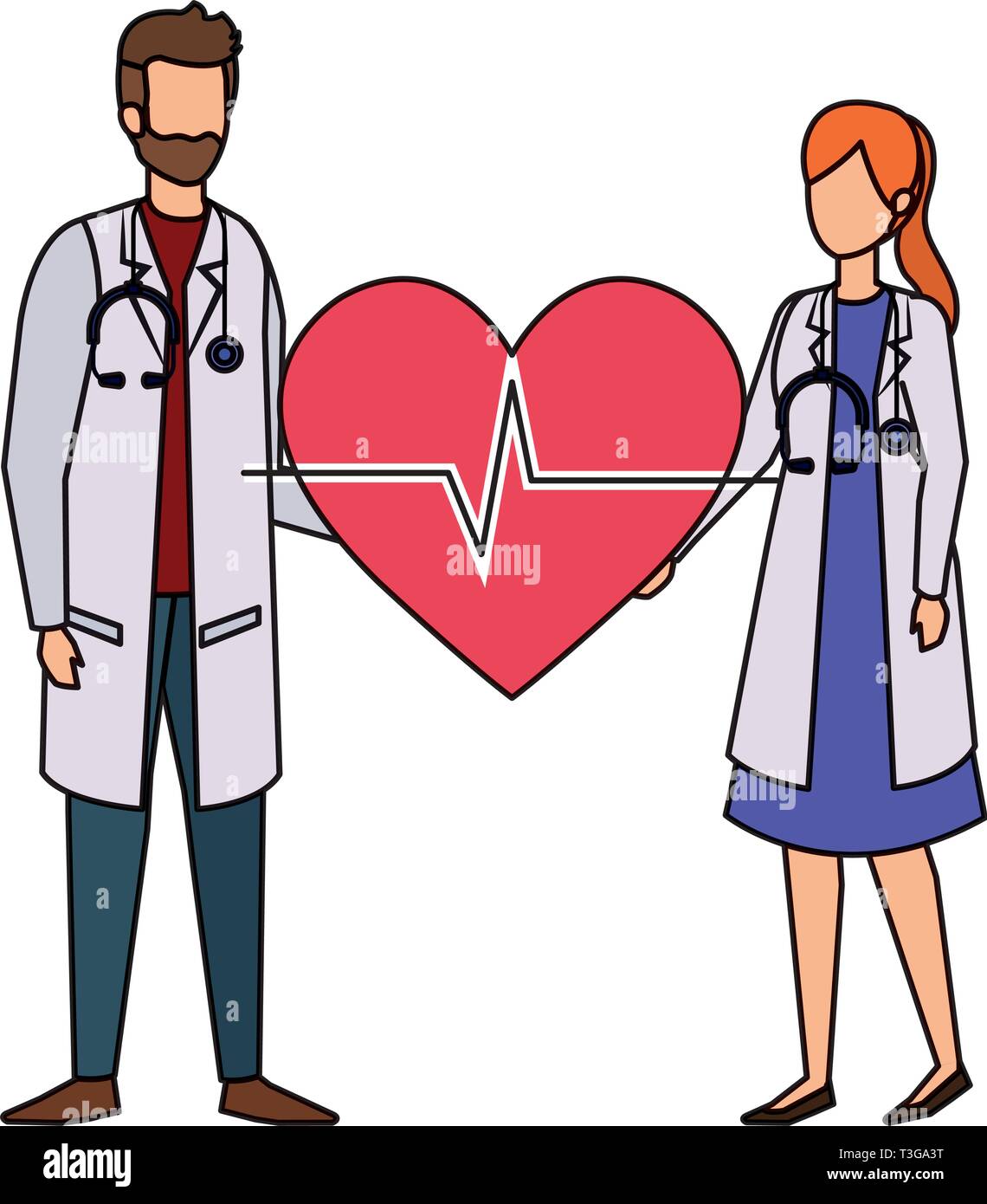 Female doctor heart cardio character hi-res stock photography and ...