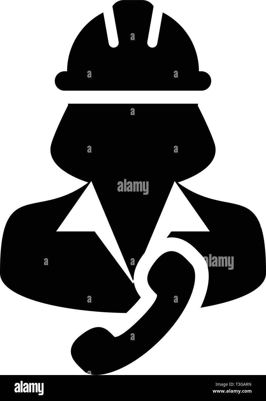 Contractor icon vector male construction service worker person profile ...