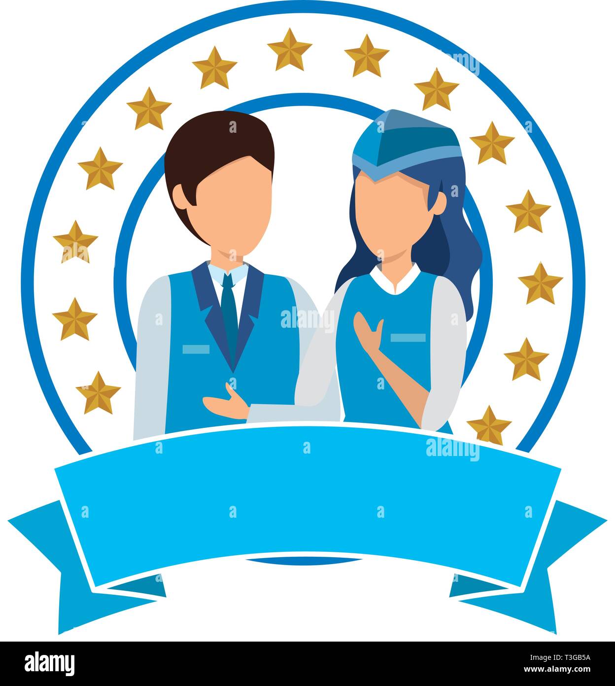 flight attendants couple avatars characters Stock Vector Image & Art ...