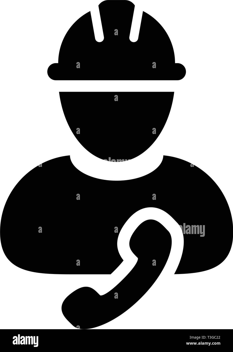 Safety worker icon vector male construction service person profile ...