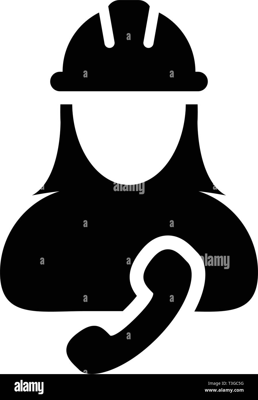 Operator worker icon vector female Construction service person profile ...