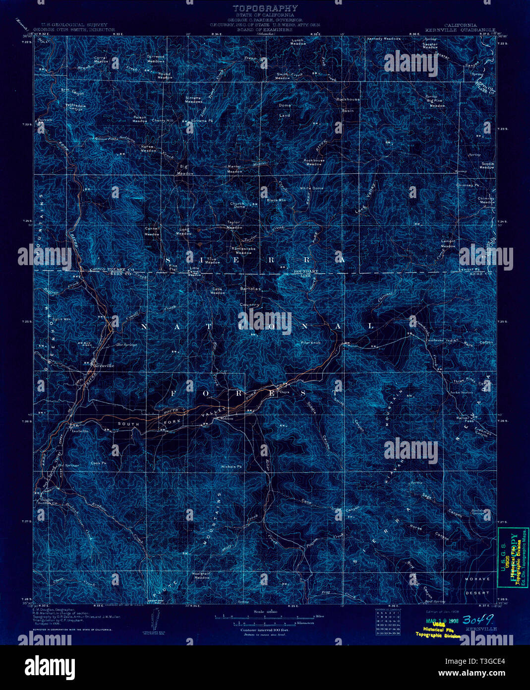 California map 1908 hi-res stock photography and images - Alamy