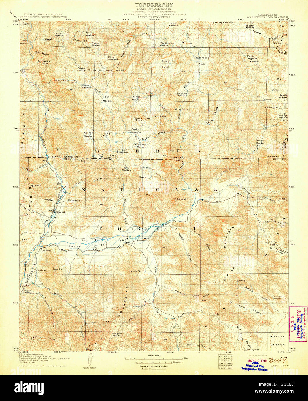 California map 1908 hi-res stock photography and images - Alamy
