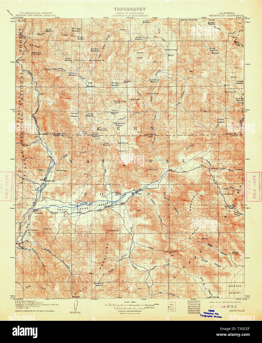 California map 1908 hi-res stock photography and images - Alamy