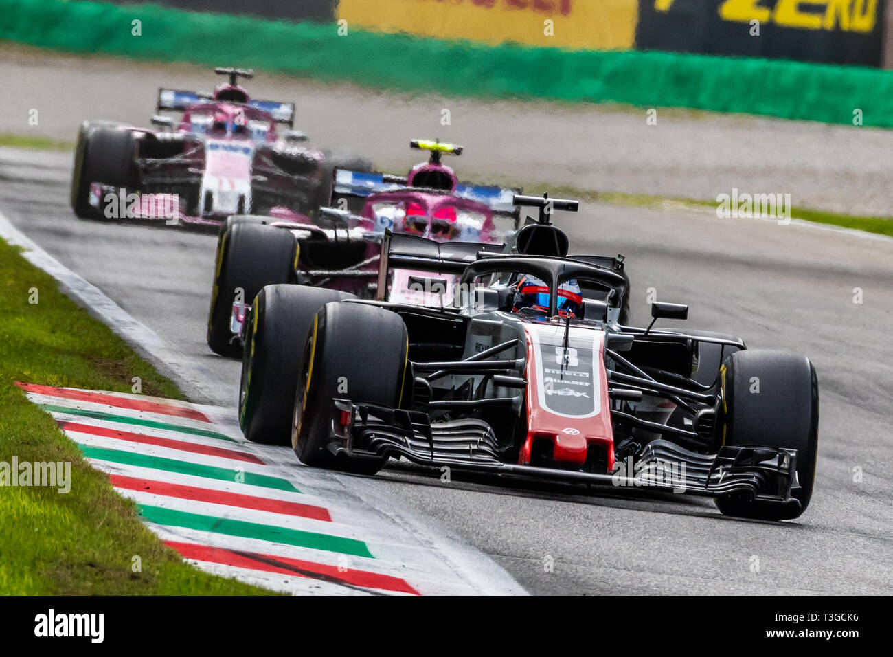 Monza/Italy - #8 Romain Grosjean (HAAS) leading the Racing Point duo at ...