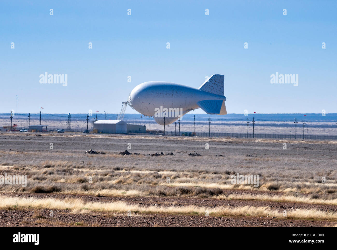 Aerostat surveillance blimp with downward-looking radar for drug ...