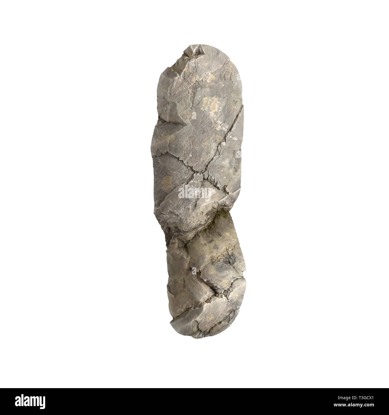 Rock letter I - Uppercase 3d boulder font isolated on white background ...