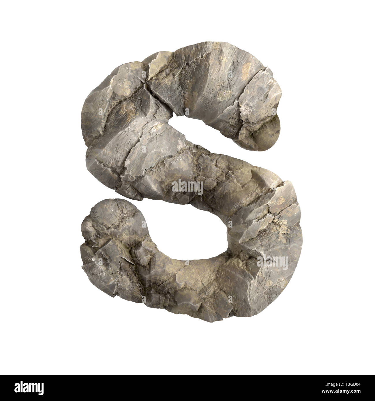 Rock letter S - Capital 3d boulder font isolated on white background ...