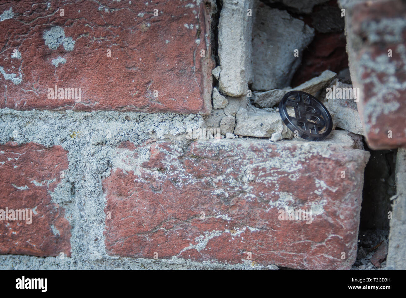 Made from black plastic custom bit coin in nature Stock Photo - Alamy