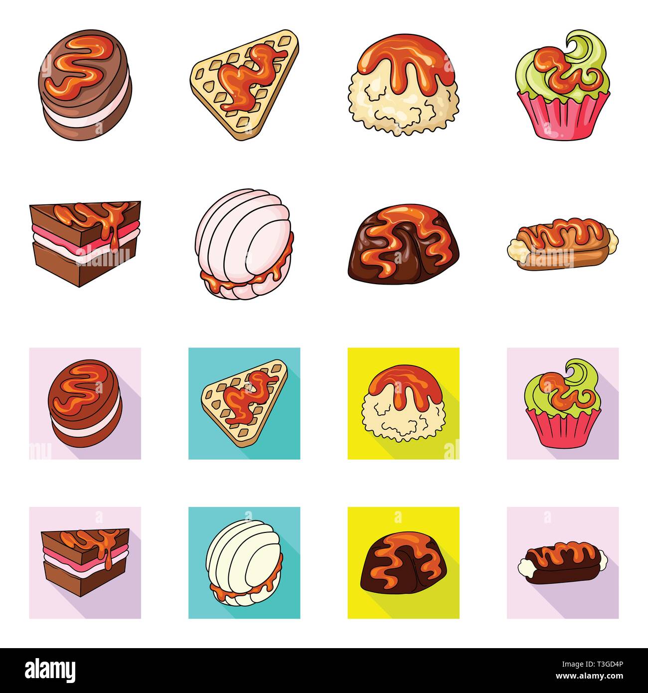 Vector illustration of confectionery and culinary icon. Set of ...