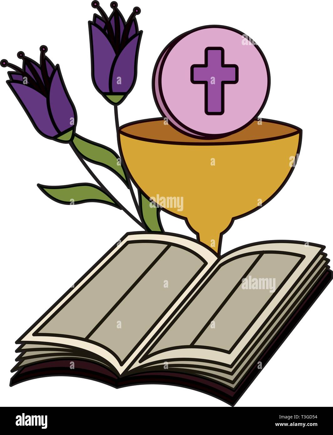 Jesus on cross flowers Stock Vector Images - Alamy