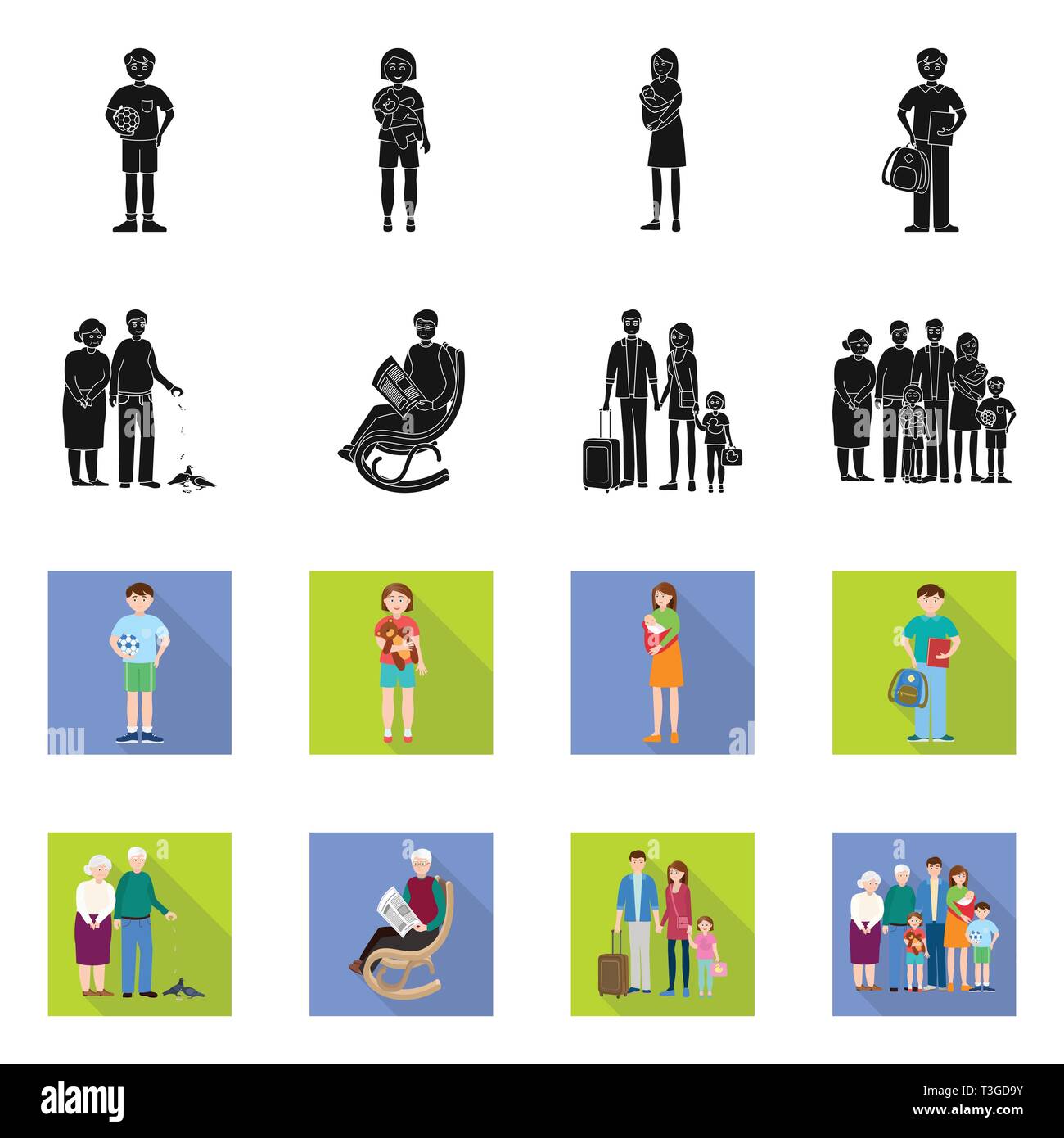 Vector design of character and avatar symbol. Set of character and ...