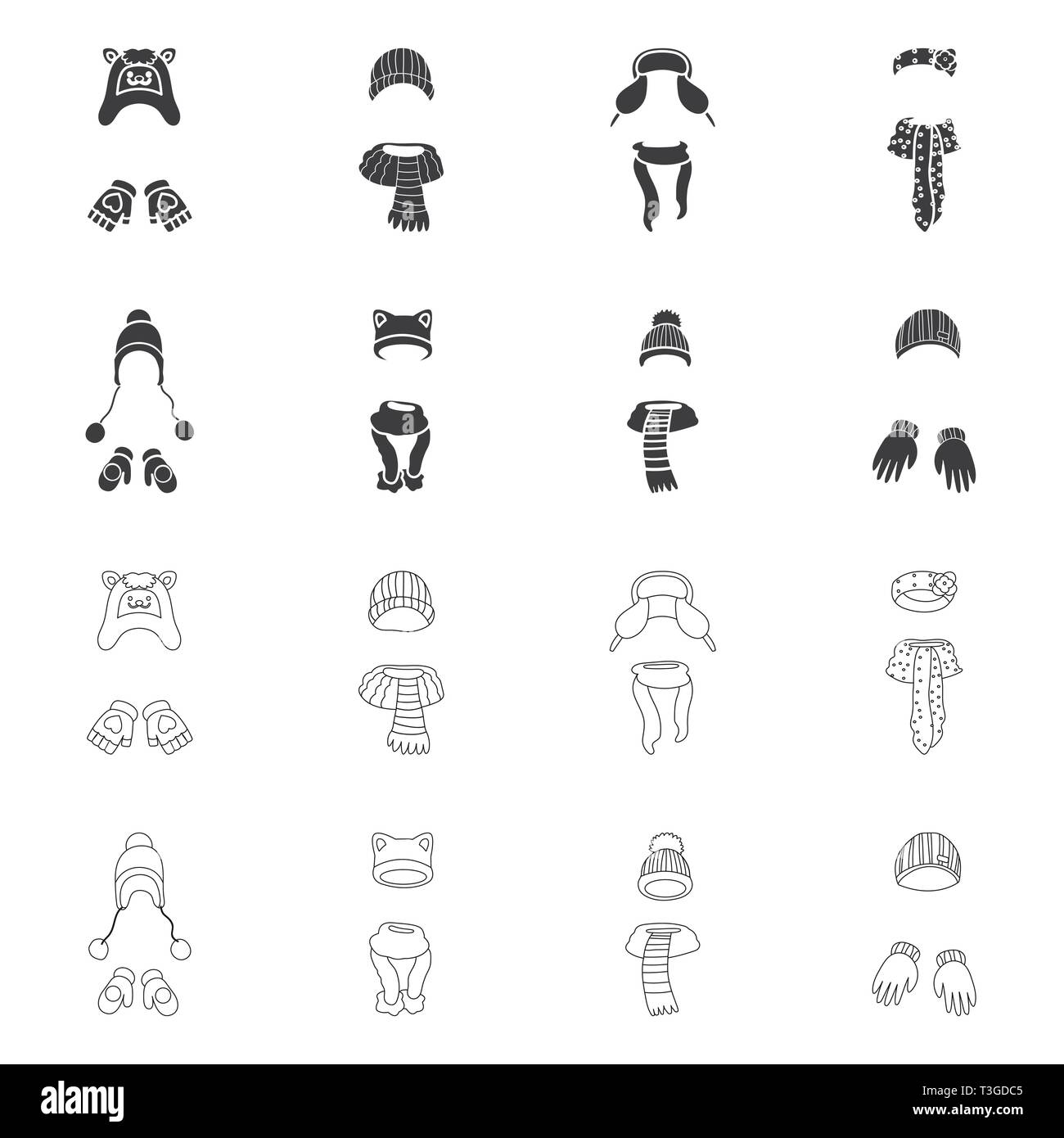 Isolated object of clothes and texture symbol. Collection of clothes ...