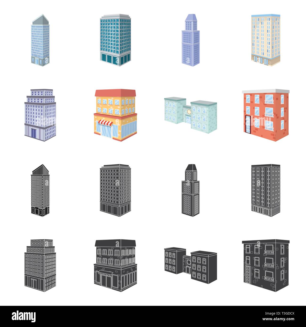 Vector illustration of construction and building icon. Set of ...