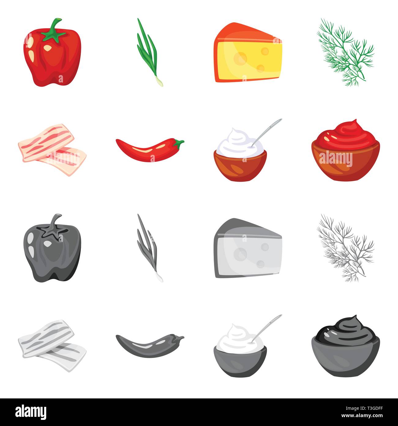 Vector design of taste and product symbol. Collection of taste and ...