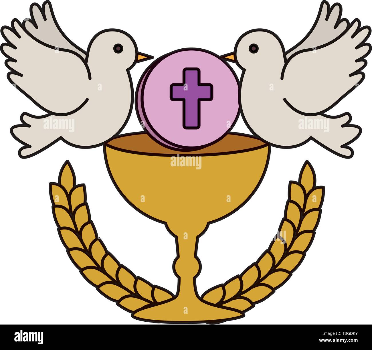 first communion in chalice with doves Stock Vector Image & Art - Alamy