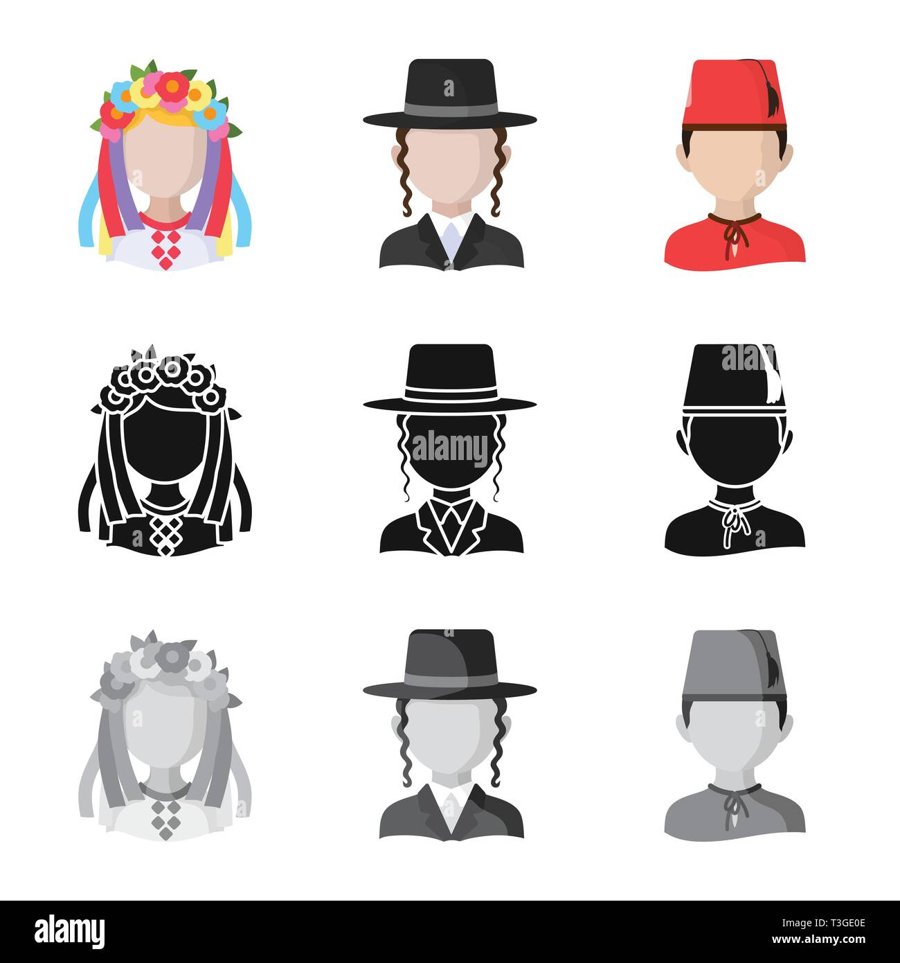 Vector illustration of imitator and resident icon. Collection of ...