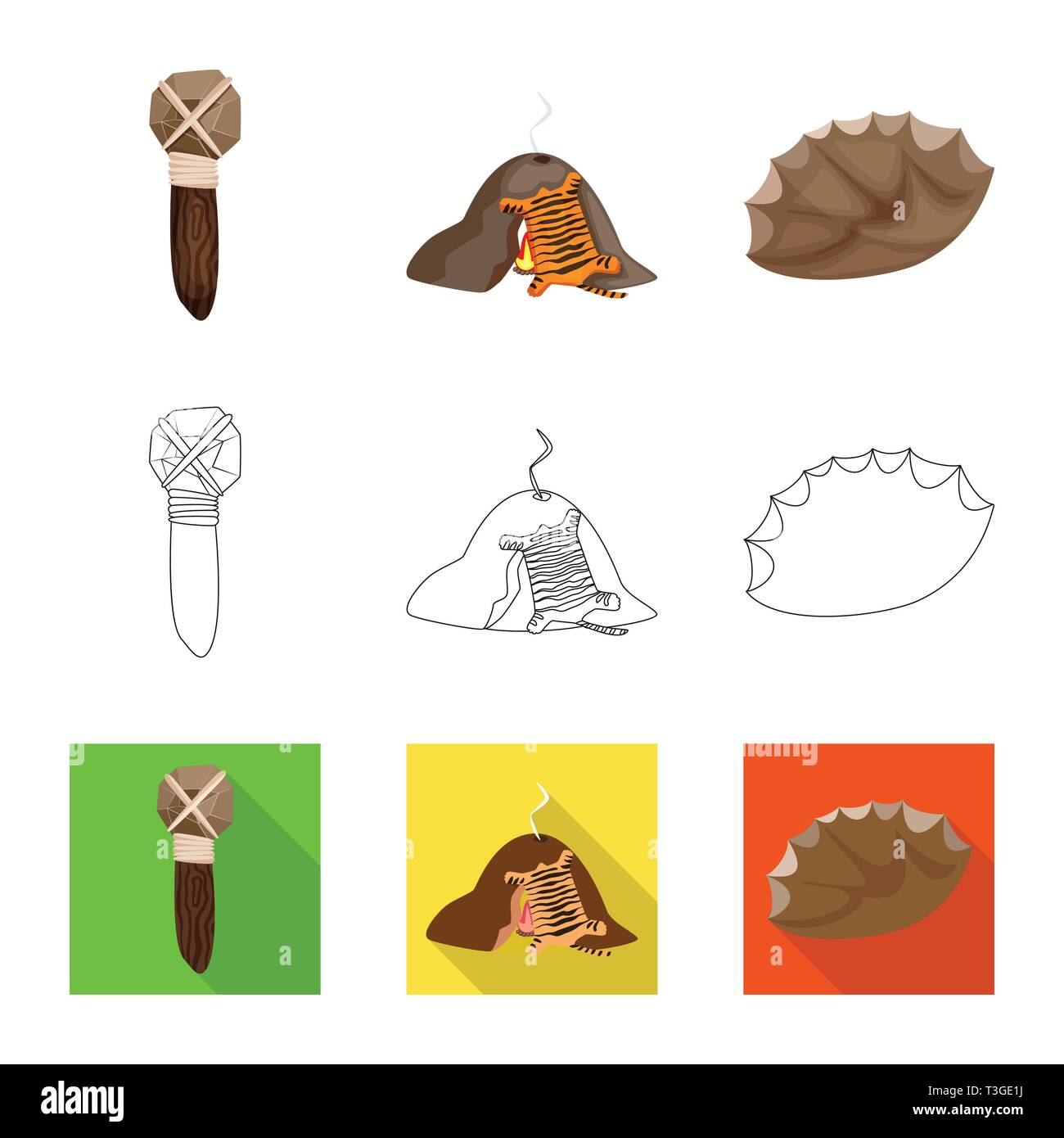 Vector illustration of evolution and prehistory sign. Collection of ...