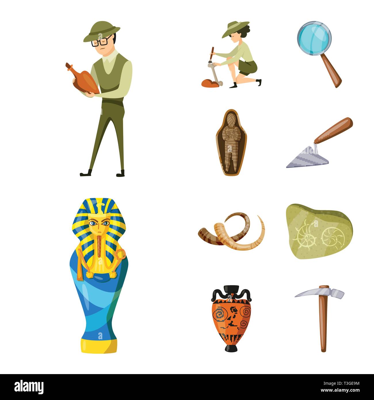 Vector design of archaeology and historical logo. Set of archaeology ...