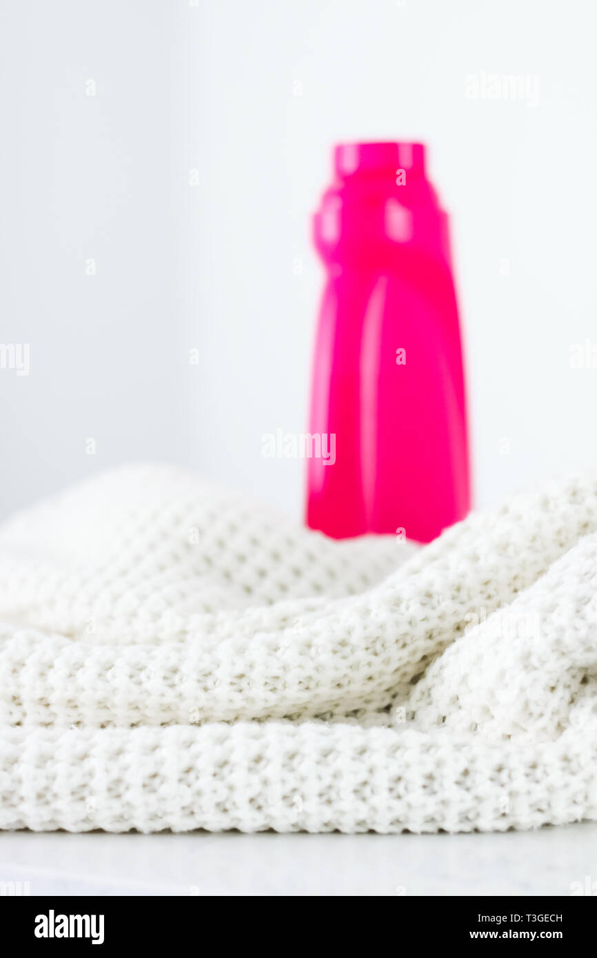 Housekeeping, fabric textures and handmade knitwear concept - Warm ...