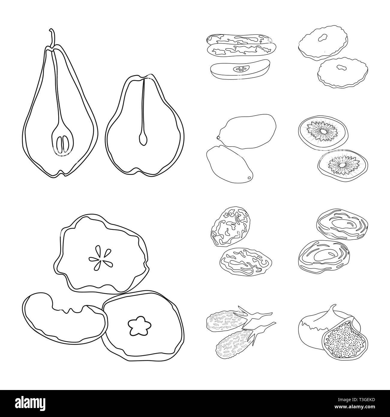 Vector design of food and raw sign. Set of food and nature stock vector ...
