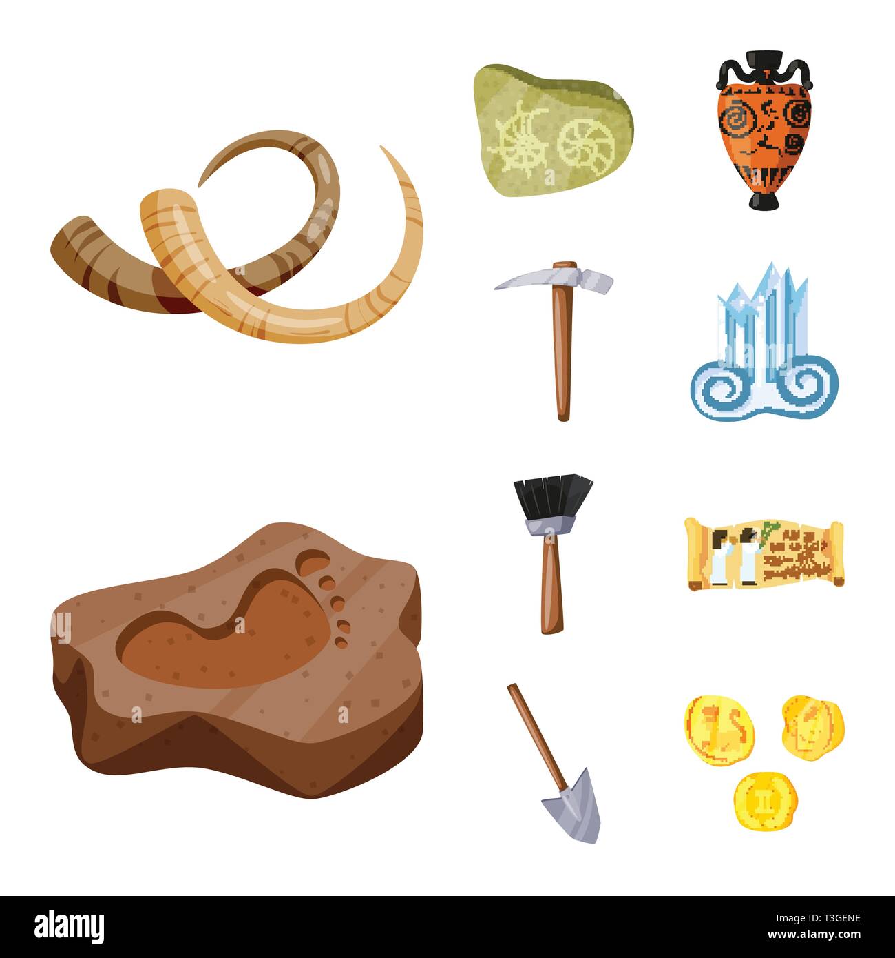 Vector illustration of archaeology and historical logo. Collection of ...