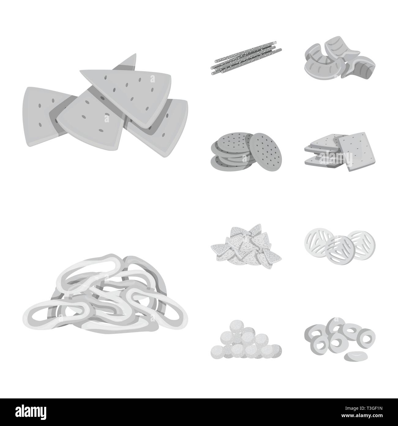 Vector illustration of product and menu sign. Set of product and bar ...