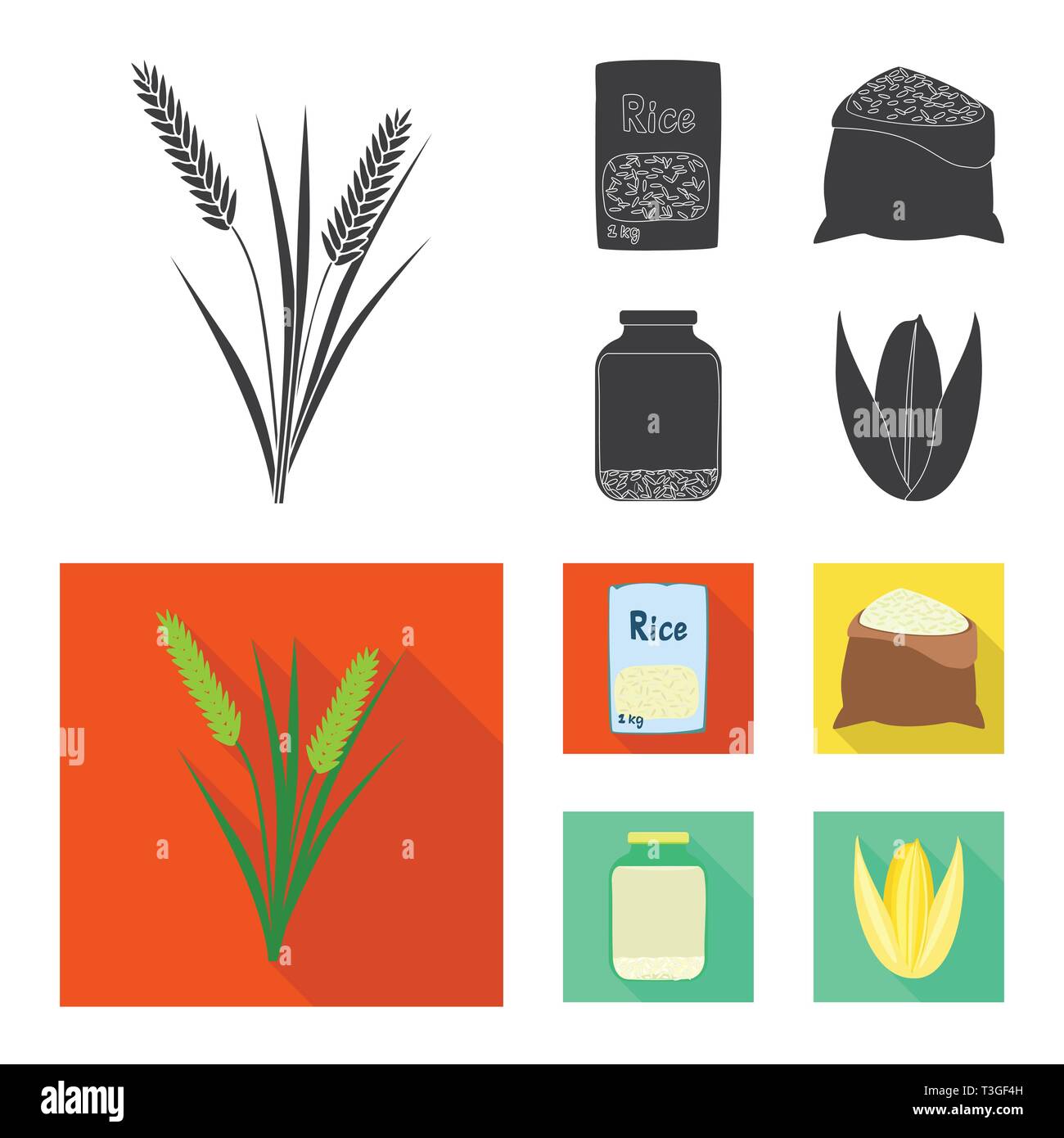 Vector illustration of crop and ecological symbol. Set of crop and ...