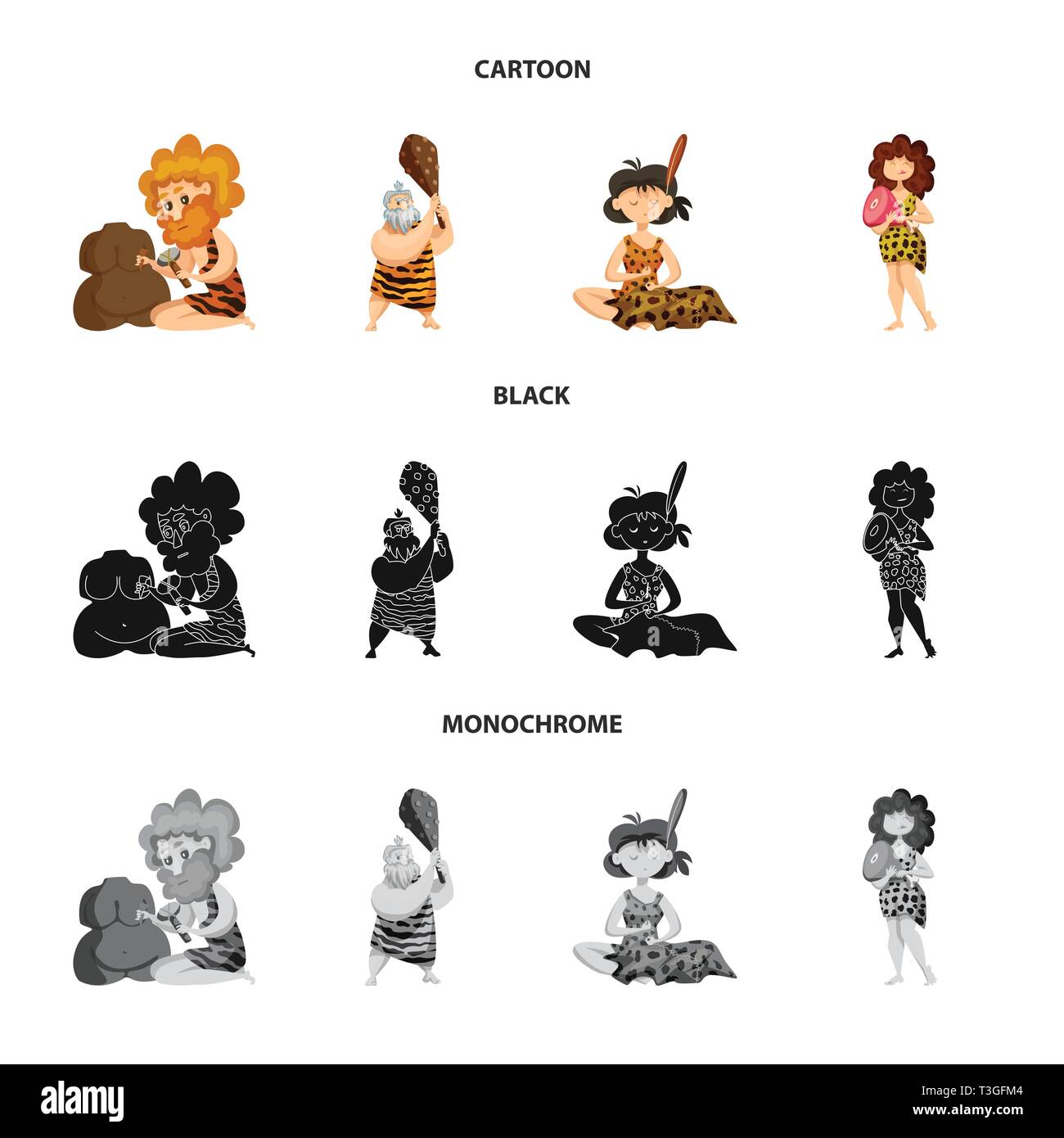 Vector illustration of evolution and prehistory sign. Set of evolution ...