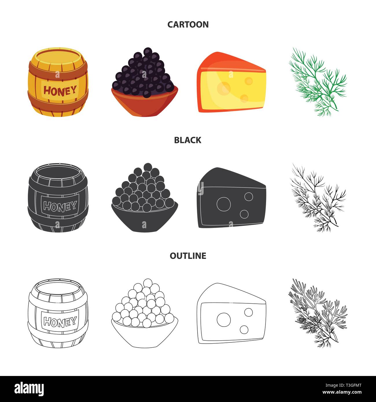 Vector design of taste and product icon. Collection of taste and ...