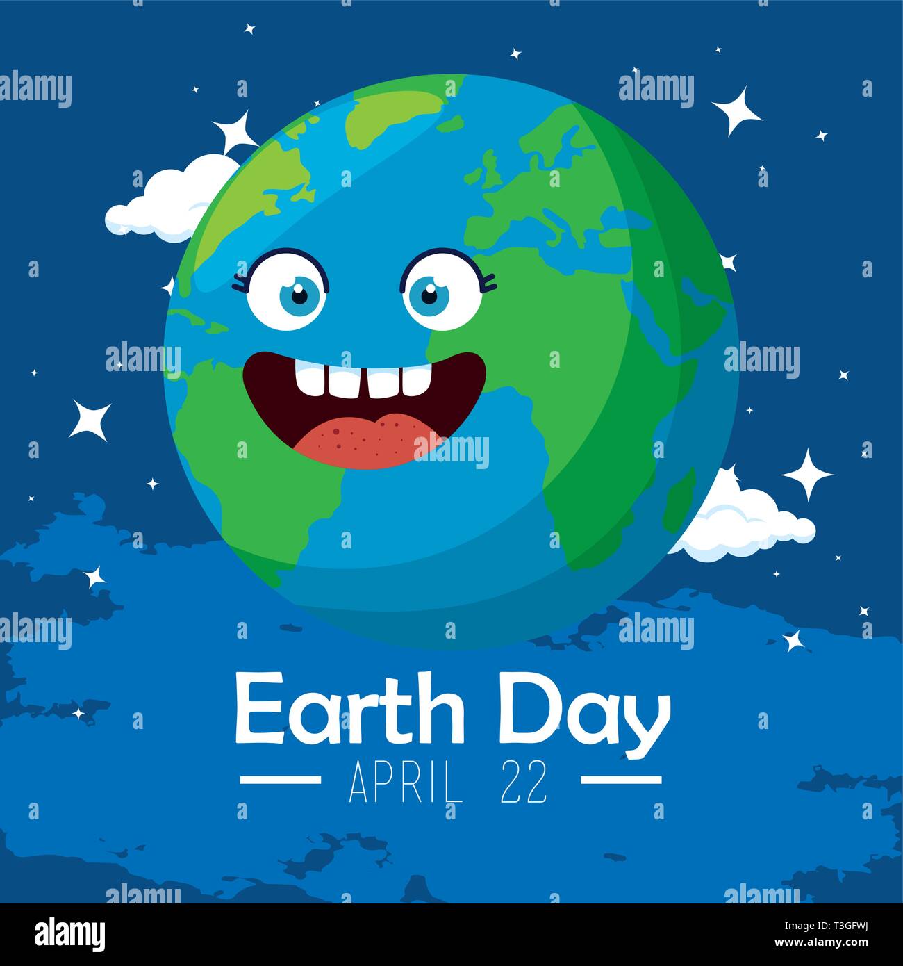 planet with eyes and teeth to earth day Stock Vector Image & Art - Alamy