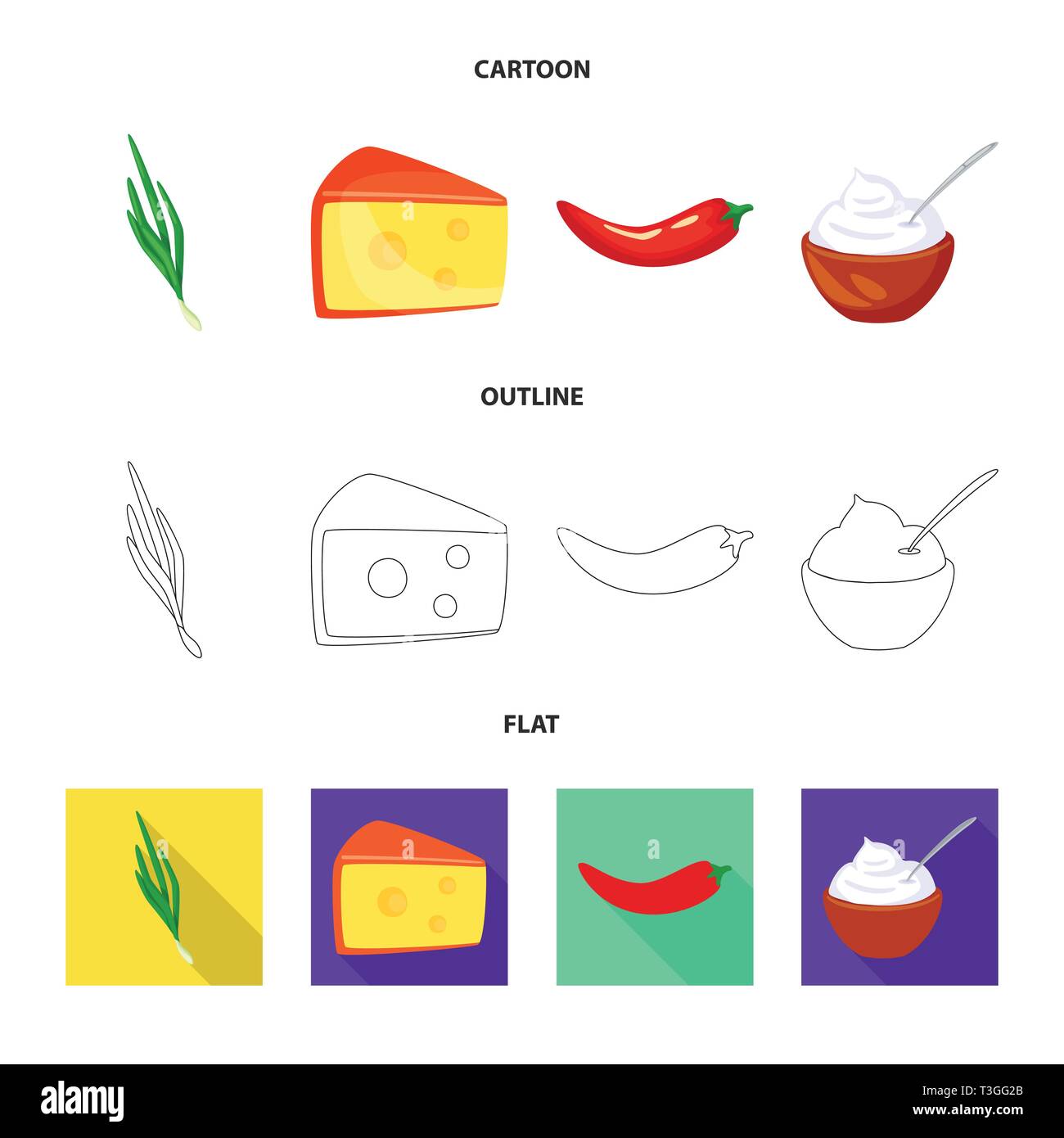 Vector illustration of taste and product icon. Set of taste and cooking ...