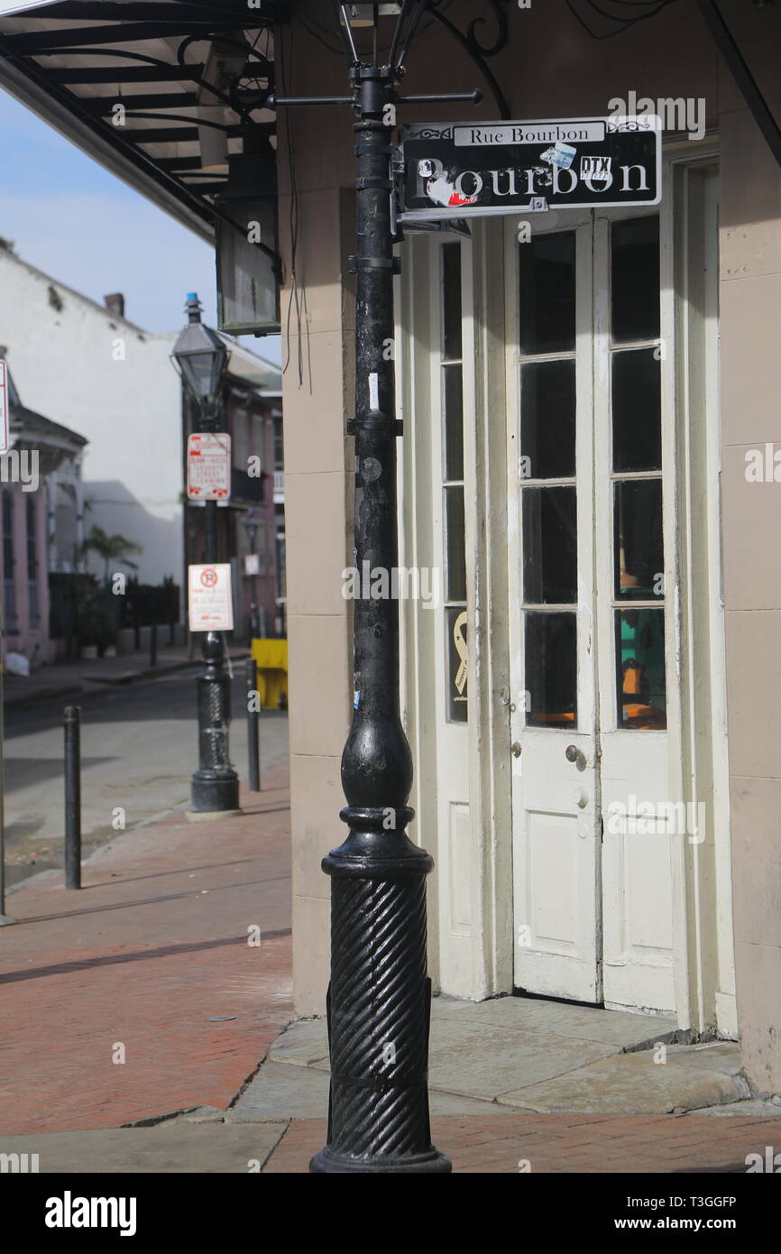 Bourbon Street sign Stock Photo - Alamy