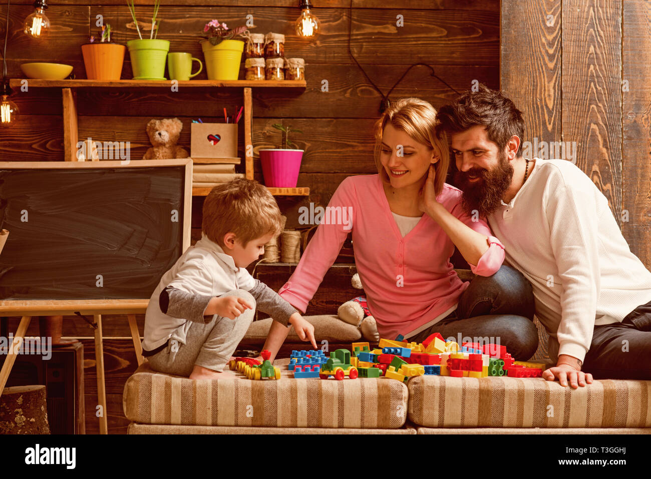 Fun concept. Learning is fun. Family have fun with construction set ...