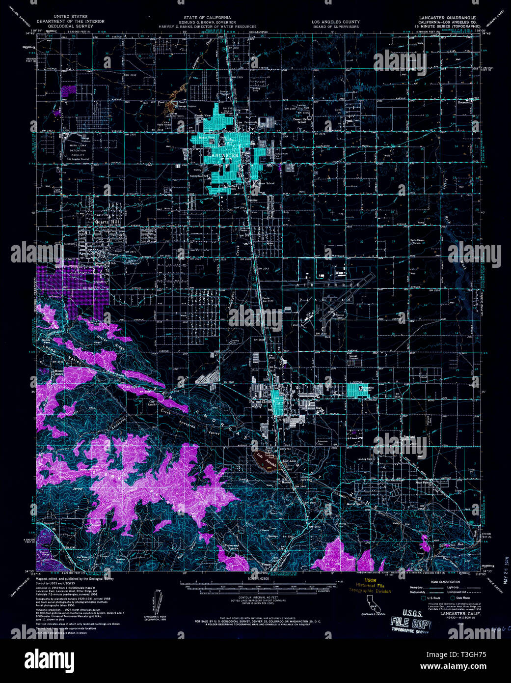 Lancaster california map hi-res stock photography and images - Alamy