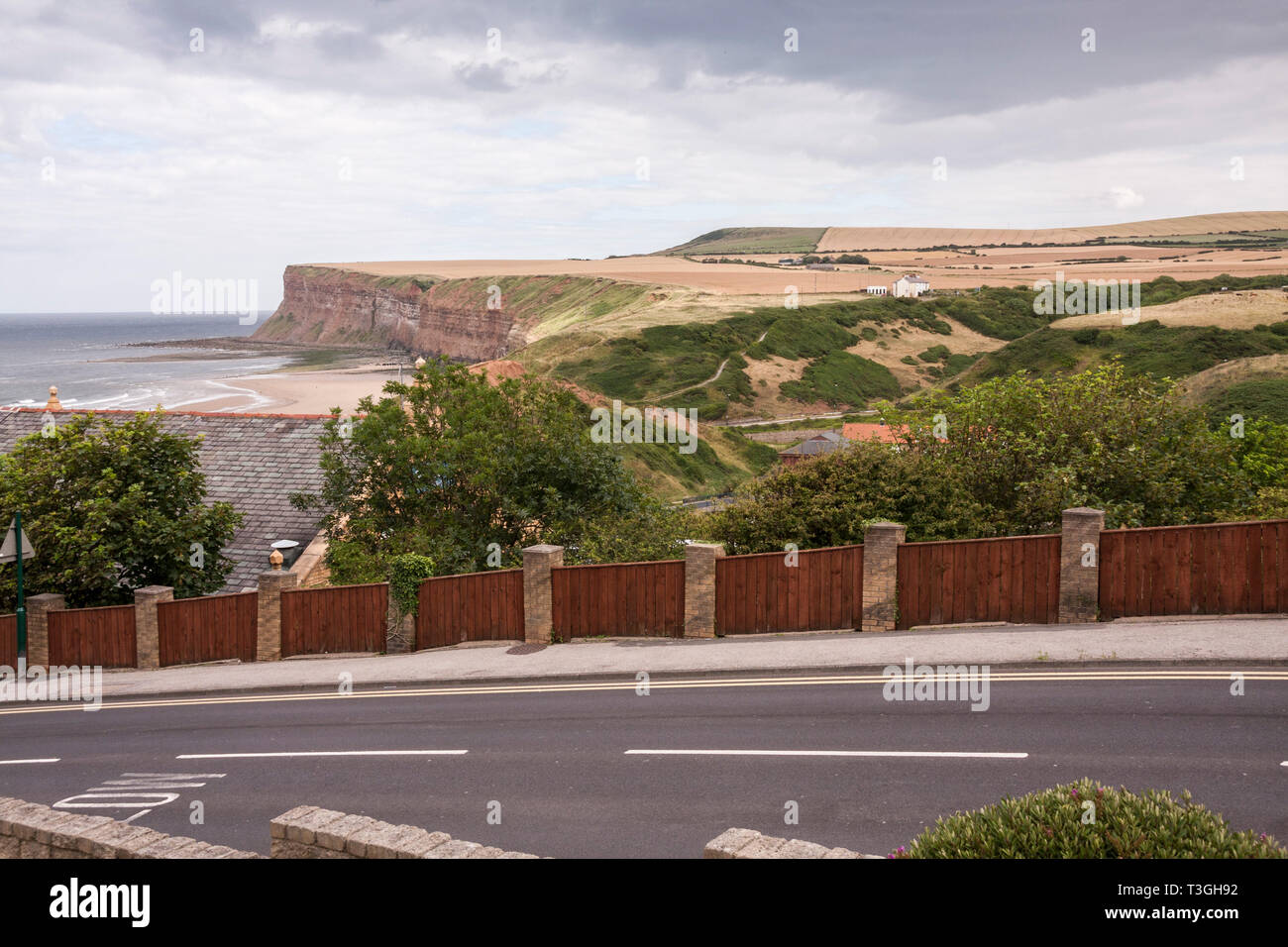 The steep road bank leading to the seafront at Saltburn,England,UK ...