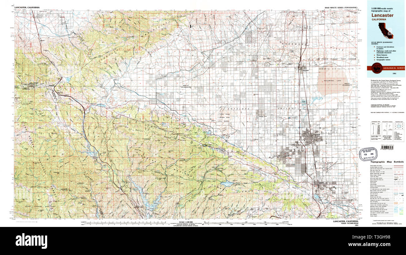 Map of lancaster california hi-res stock photography and images - Alamy