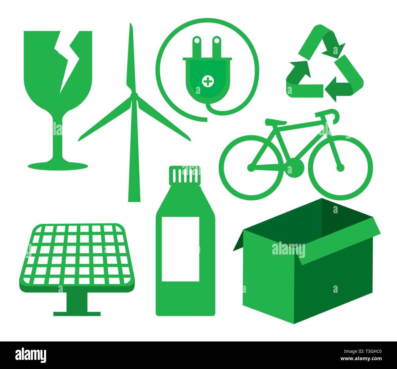 set environment protection with ecological element Stock Vector Image ...