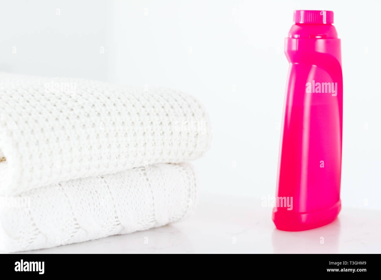 Housekeeping, fabric textures and handmade knitwear concept - Warm ...