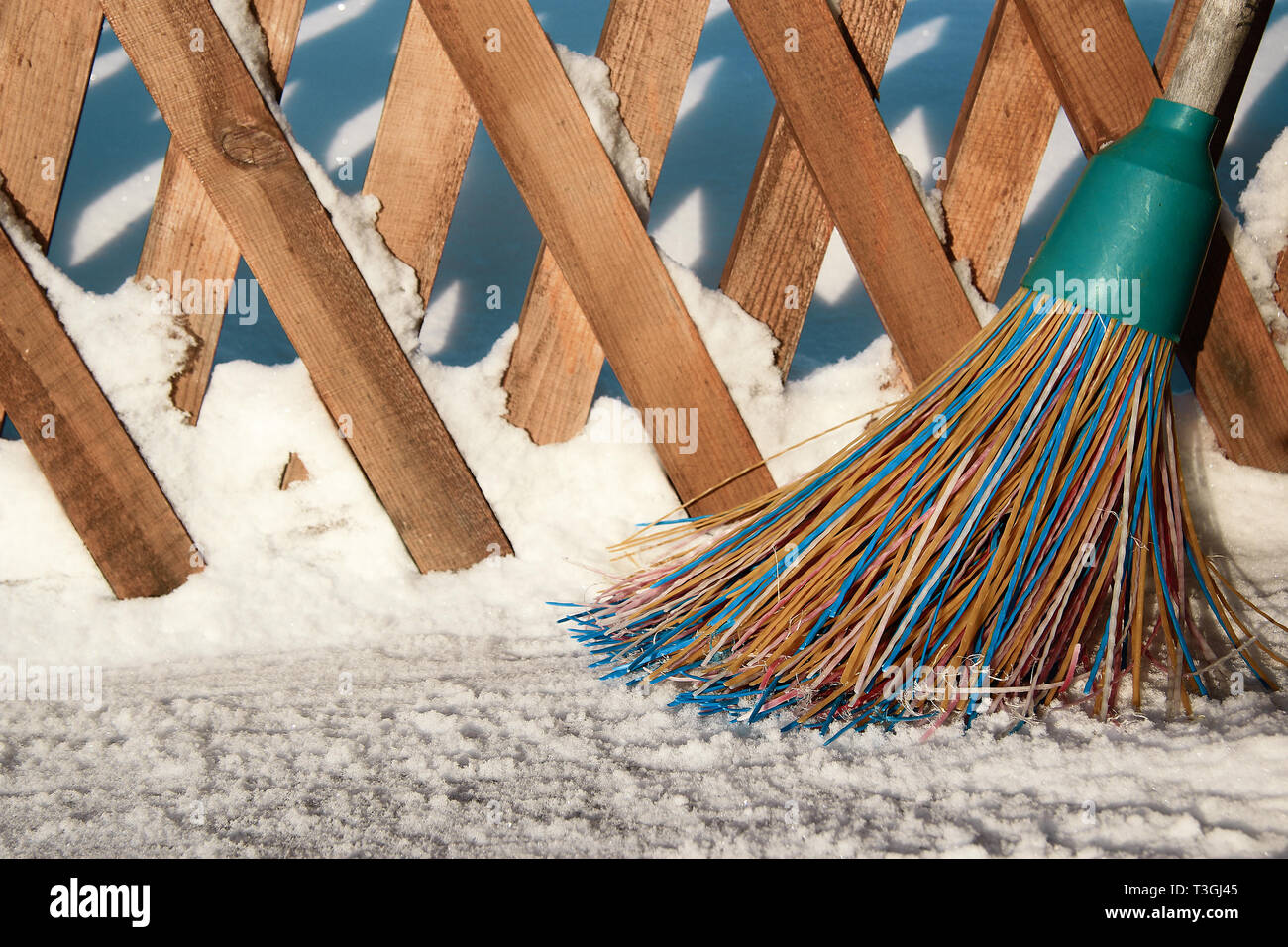 Sweeping Snow With A Broom High Resolution Stock Photography and Images ...