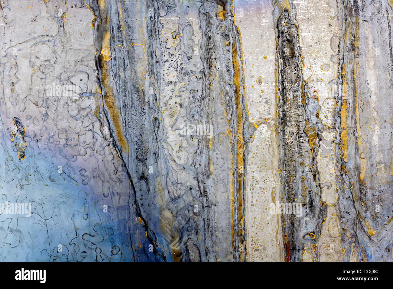 Abstract background. Aged metal surface with rust stains and smudges ...