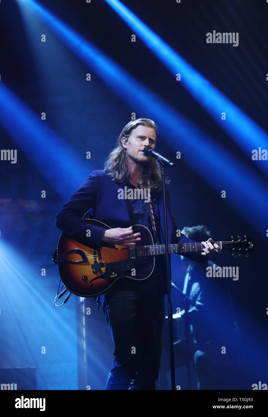Wesley Schultz of The Lumineers performing during the filming for the ...