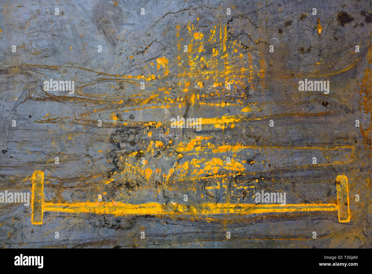 Abstract background. Aged metal surface with rust stains and smudges ...
