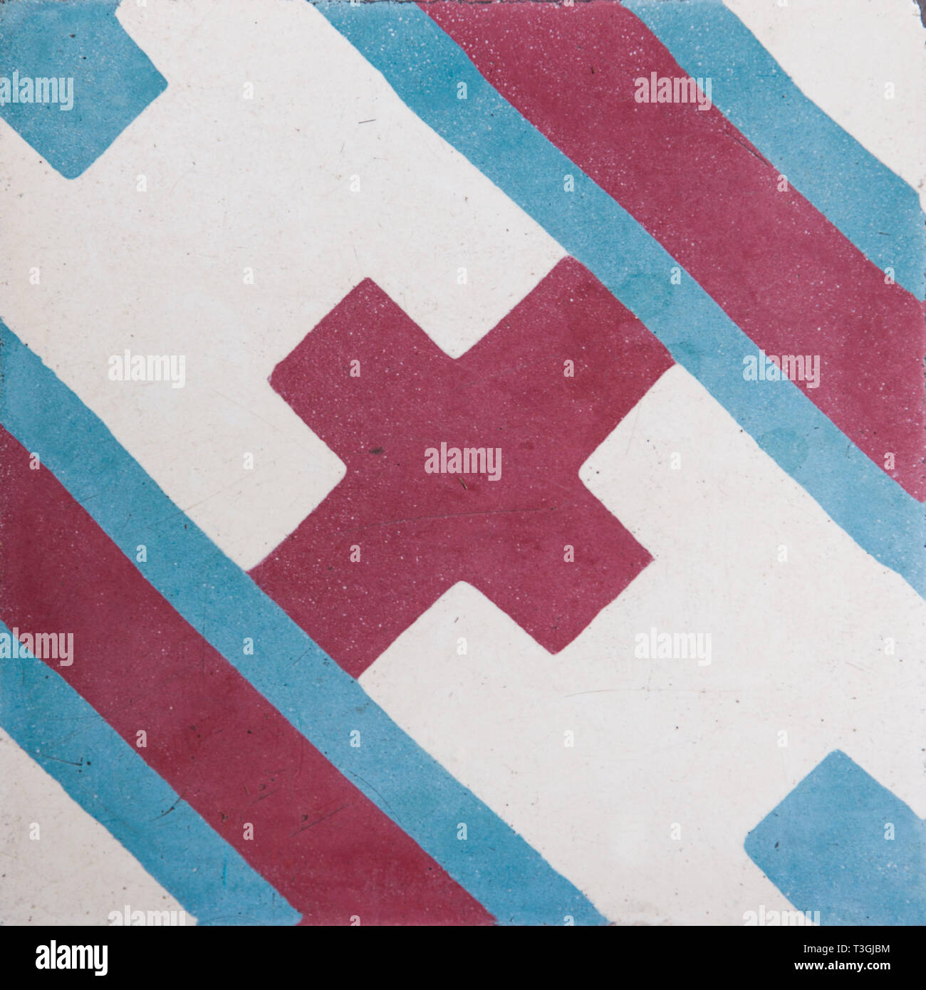 Colorful traditional balinese ceramic tile with geometric shape Stock ...