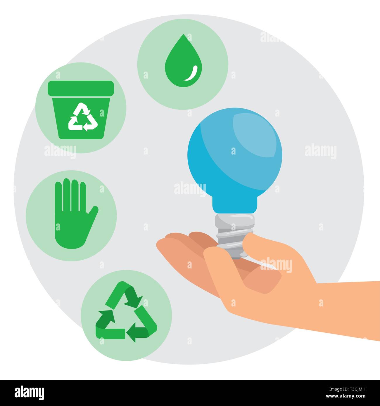 save bulb in the hands to environment conservation Stock Vector Image ...