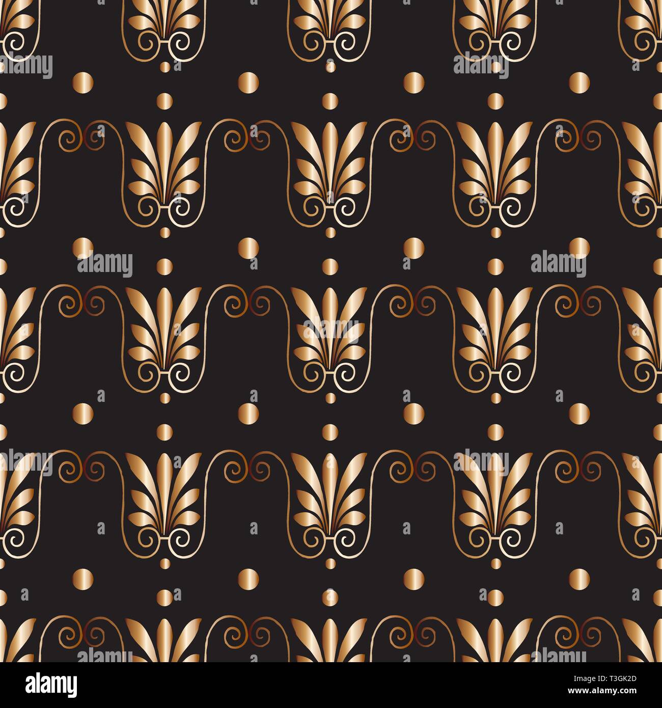 Abstract gold floral ornamental style Seamless vector pattern Stock ...