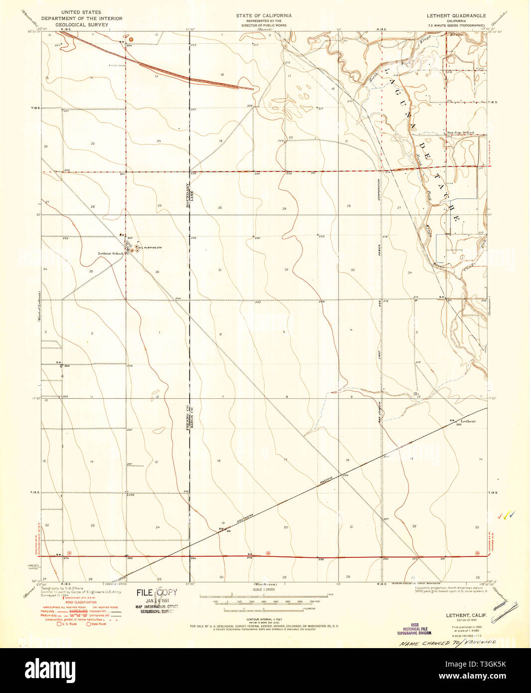 Map of california 1950 hi-res stock photography and images - Alamy