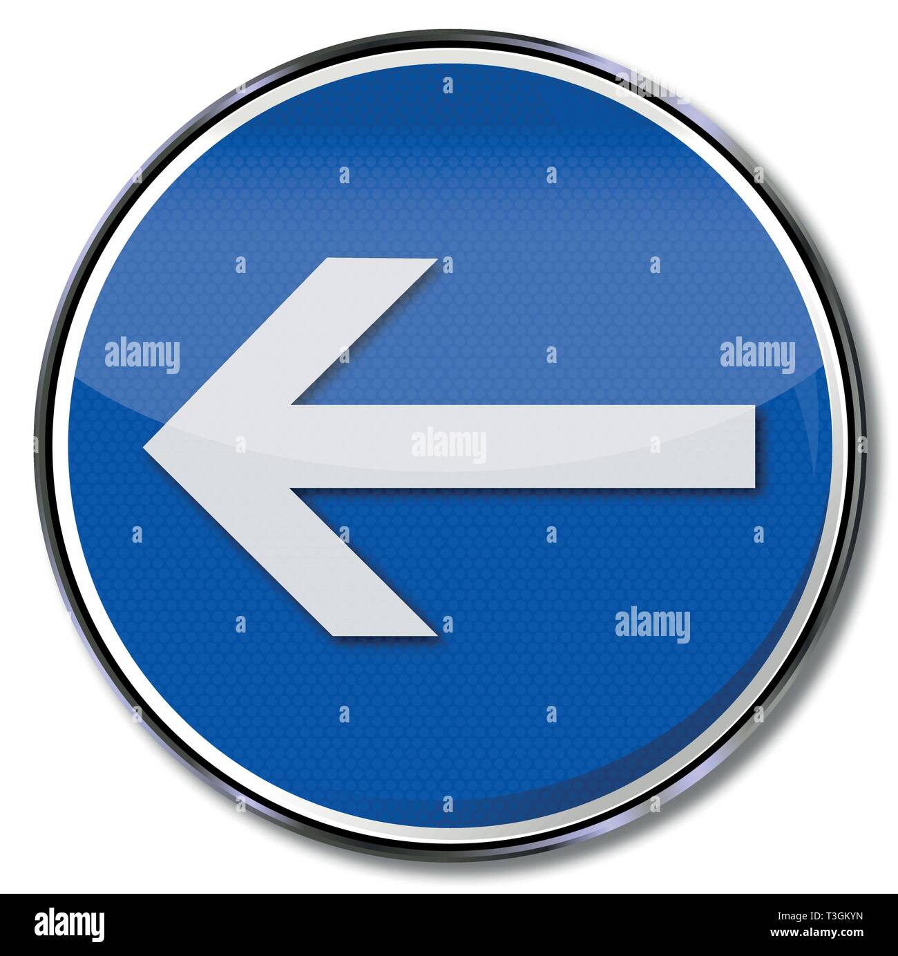 Left arrow and traffic direction only to the left Stock Vector Image ...